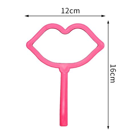 Badu Bg Ръчно огледало за грим с форма на устни Косметично огледало за грим с дръжка Ръчно