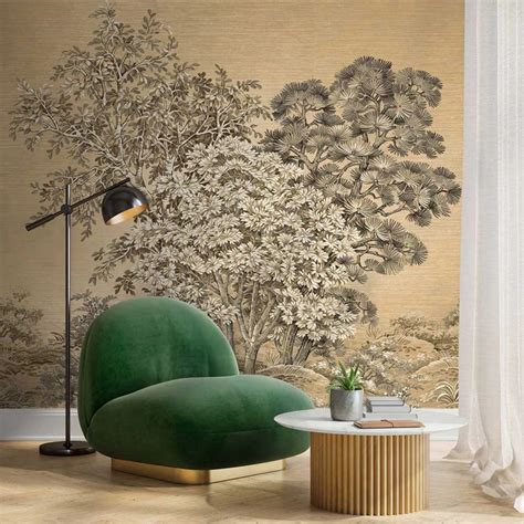 Painted Tree Mural By Today Interiors Gold Mural Wallpaper Direct