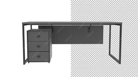 Premium Psd Office Table Front View Without Shadow 3d Render