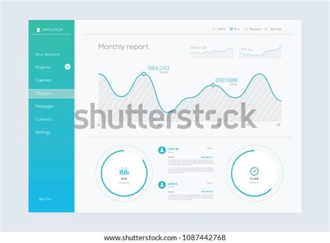 Data Application Ui Ux Vector Illustration Stock Vector Royalty Free 1087442768 Shutterstock