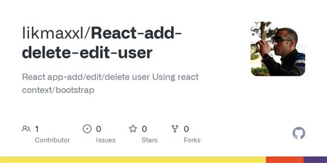 Github Likmaxxlreact Add Delete Edit User React App Addeditdelete User Using React Context