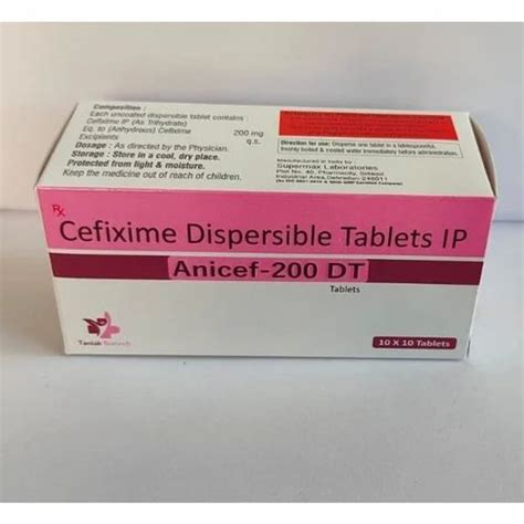 Cefixime Dispersible Tablets Ip 200mg At Rs 400 Box In Dehradun Id