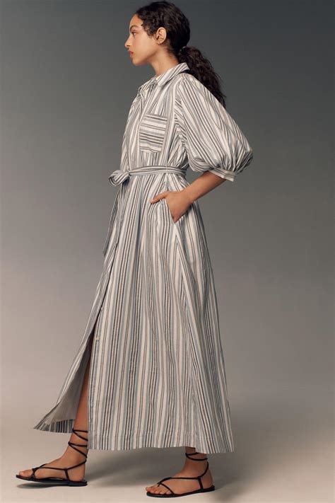 Maeve의 Mona 타이 웨이스트 셔츠 드레스 리넨 에디션 앤트로폴로지 한국 공식 스토어 유니크한 여성 패션 및 라이프스타일 편집샵 200개이상의 프리미엄