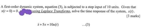 solved a first order dynamic system equation 3 is