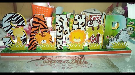 Letras Decorativas 3d Safari Bebe Para La Mesa How To Make 3d