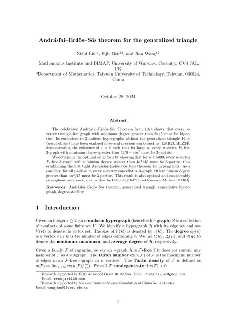 Pdf Andrásfai Erdős Sós Theorem For The Generalized Triangle