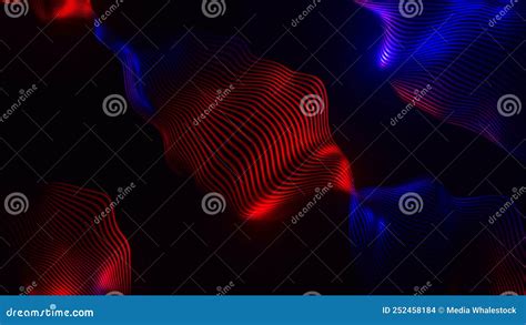 Wavy Fabric Stripes Move In Space Design Beautiful Curved Strip Moves