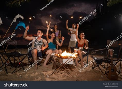 Night Beach Party Fire