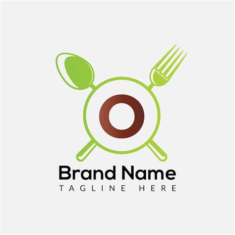 편지 O 템플릿에 레스토랑 로고입니다 O 편지 초기 요리사 기호 개념에 음식 프리미엄 벡터