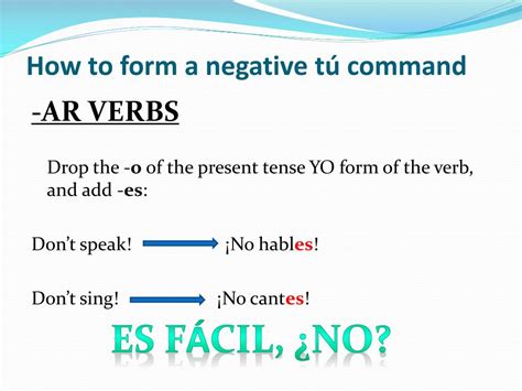 Ppt Negative Tú Commands Powerpoint Presentation Free Download Id 2980660