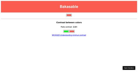 WCAG Contrast Between Colors Codesandbox