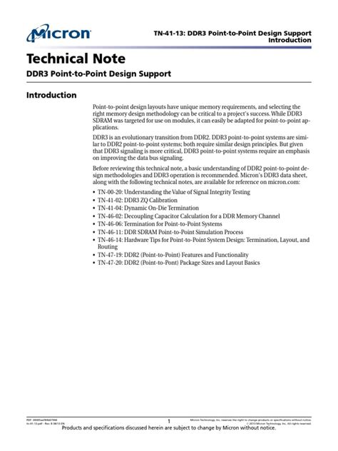 Tn4113 Ddr3 Point To Point Design Pdf Pdf