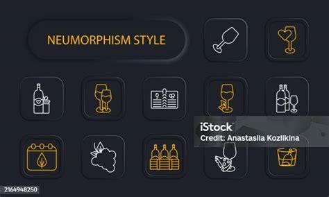 알코올 세트 아이콘입니다 유리 심장 포도 발효 달력 노화 병 천연 제품 메뉴 소믈리에 학위 음료 시음 잎 냉각 스낵 신형 와인 작업 개념입니다 0명에 대한 스톡 벡터 아트