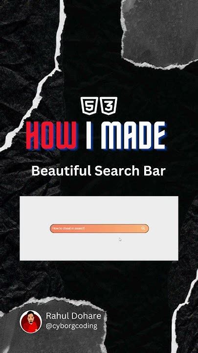 How I Made Beautiful Search Bar Cyborgcoding Ytshorts Html