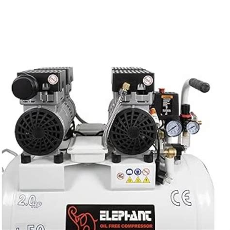 Elephant 2 Hp Oil Free And Noiseless Double Head Air Compressor 50 Litre