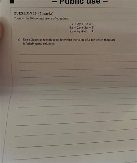 Solved Question 13 7 Marks Consider The Following System
