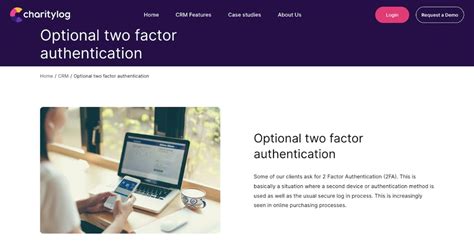 Optional Two Factor Authentication Charitylog