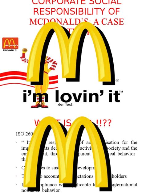Csr Mcds Corporate Social Responsibility Mc Donalds
