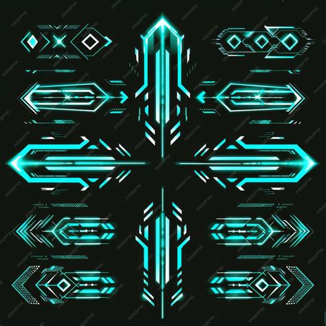 Ux Or Gui Design Of Futuristic Arrows And Navigation Pointers Scifi And Cyberpunk Games Blue