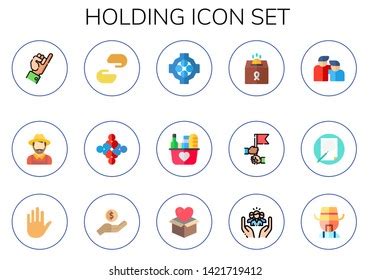 Holding Icon Set 15 Flat Holding Stock Vector Royalty Free 1421719412