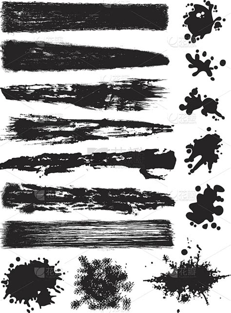 材料 摇滚乐 玷污的 点状 墨水 矢量 笔触 艺术 印刷素材 花瓣网