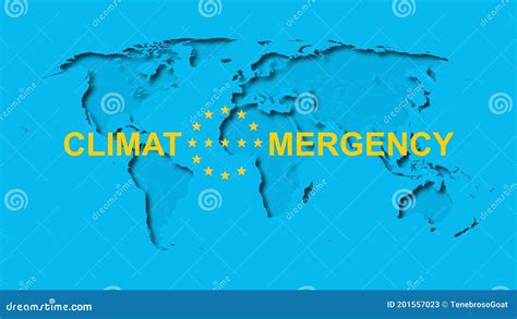 Climate Emergency On The World Map Global Warming Weather Stock