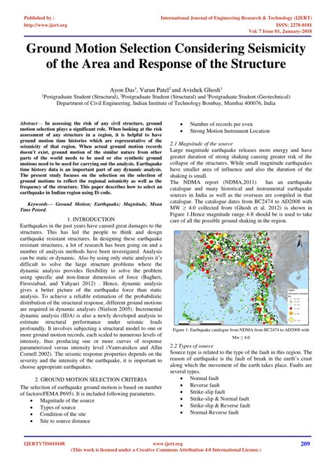 Pdf Ground Motion Selection Considering Seismicity Of The Area And