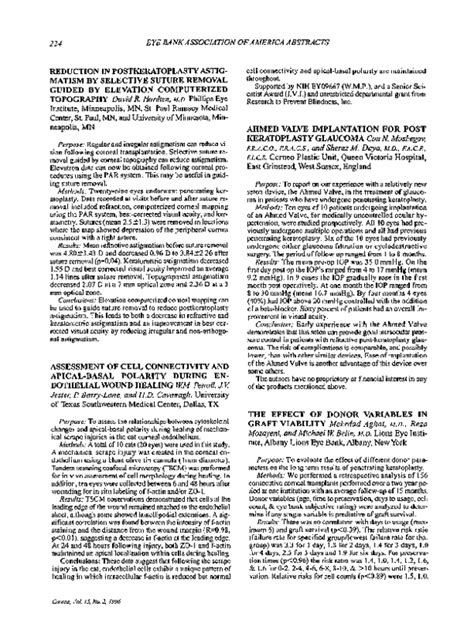 Pdf Ahmed Valve Implantation For Post Keratoplasty Glaucoma Sheraz Daya