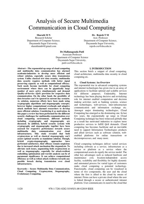 Pdf Analysis Of Secure Multimedia Communication In Cloud Computing
