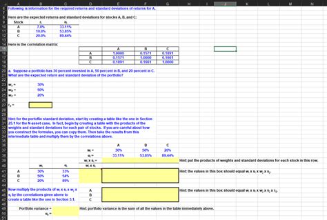 Solved Please Use Excel And Show The Excel Formulas So I Can