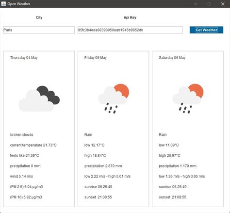 GitHub Cobrel OpenWeatherApi GUI