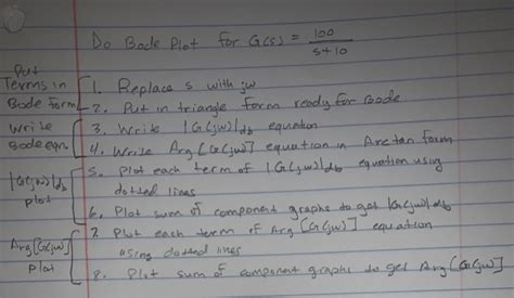 Solved Homework Assignment Do Bode Plot On Semilog Paper