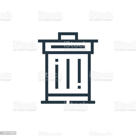 흰색 배경에서 격리된 휴지통 벡터 아이콘입니다 웹 사이트 디자인 및 모바일 앱 개발을위한 개요 얇은 라인 휴지통 아이콘 얇은 줄