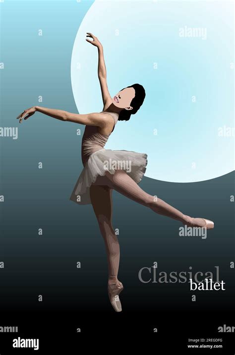 Classical Ballet Dancer Colored 3d Vector Illustration Stock Vector