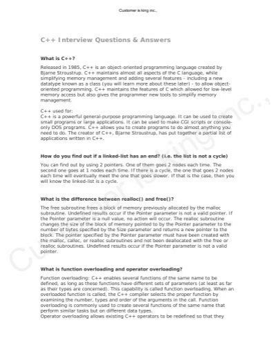 C Interview Questions Answers