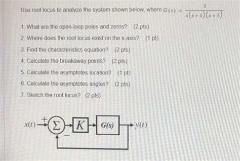 solved use root locus to analyze the system shown below