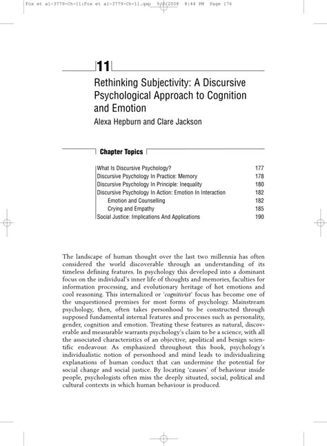 Pdf Rethinking Subjectivity A Discursive Psychological Approach To