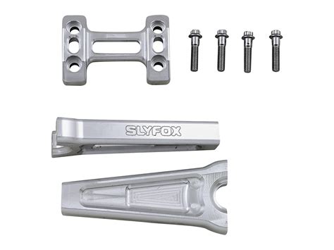 Slyfox 6in Straight Risers Raw Aluminium Fits 1in Handlebar