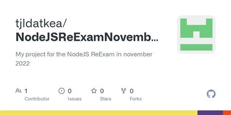 Github Tjldatkea Nodejsreexamnovemberproject My Project For The Nodejs Reexam In November