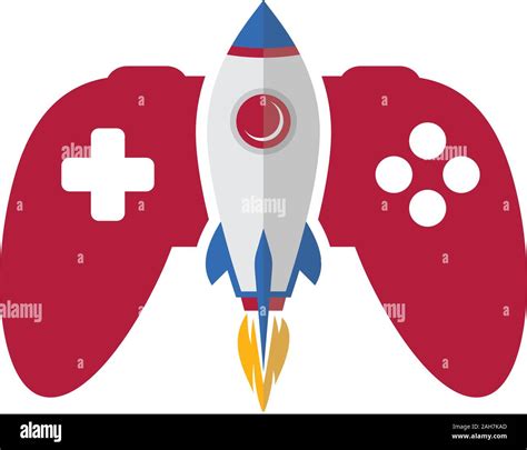 rocket game console turbo speed joystick controller vector stock vector