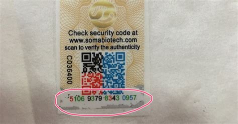 Somabiotech Anti Counterfeiting Code System