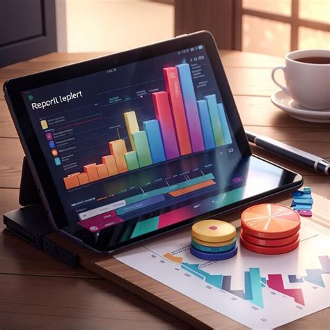 Premium Ai Image 3d Financial Report Chart Data Analysis And Web