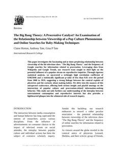 Viewership Of The Big Bang Theory Correlates With Google Searches For How To Make Baby R 0 983