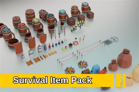 Survival Item Pack Low Poly Game Assets 3d 小道具 Unity Asset Store