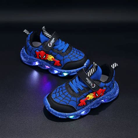 Spiderman Kinderschuhe Neue Sneakers Für Jungen Mit Lichtern Neue