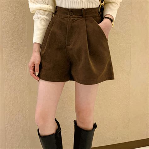 2컬러 하이웨스트 반바지 골덴 코듀로이 A라인 팬츠 스판 롤업 뒷밴딩 단추 기모 겨울 체크 배색 도트 프릴 셔링 미니 스커트 치마 데님 숏팬츠 니트 밴딩 트레이닝복 링퍼 바지