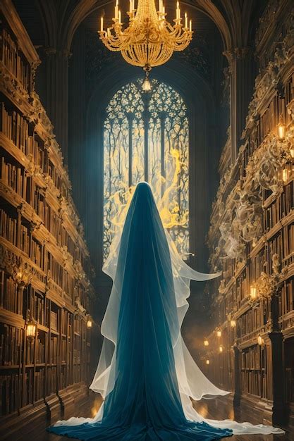 Premium Ai Image Ghost In A Library