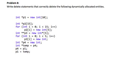 Solved Problem 8 Write Delete Statements That Correctly