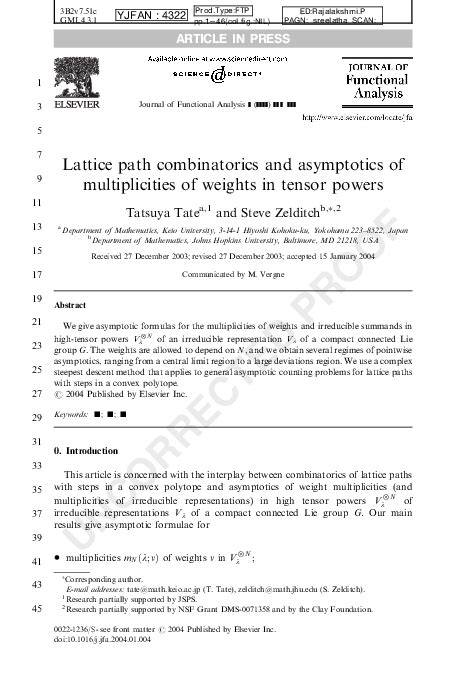 pdf lattice path combinatorics and asymptotics of multiplicities of