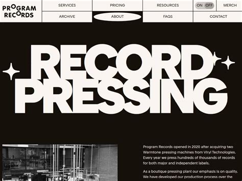 Program Records Australian Vinyl Pressing Plant — Buzzsonic